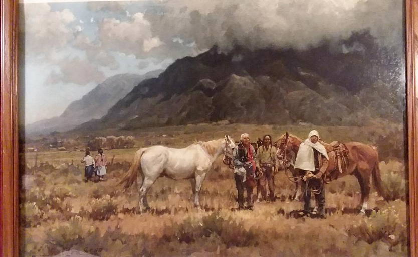 Melvin Warren, Western Artist. "indian Life" Signed