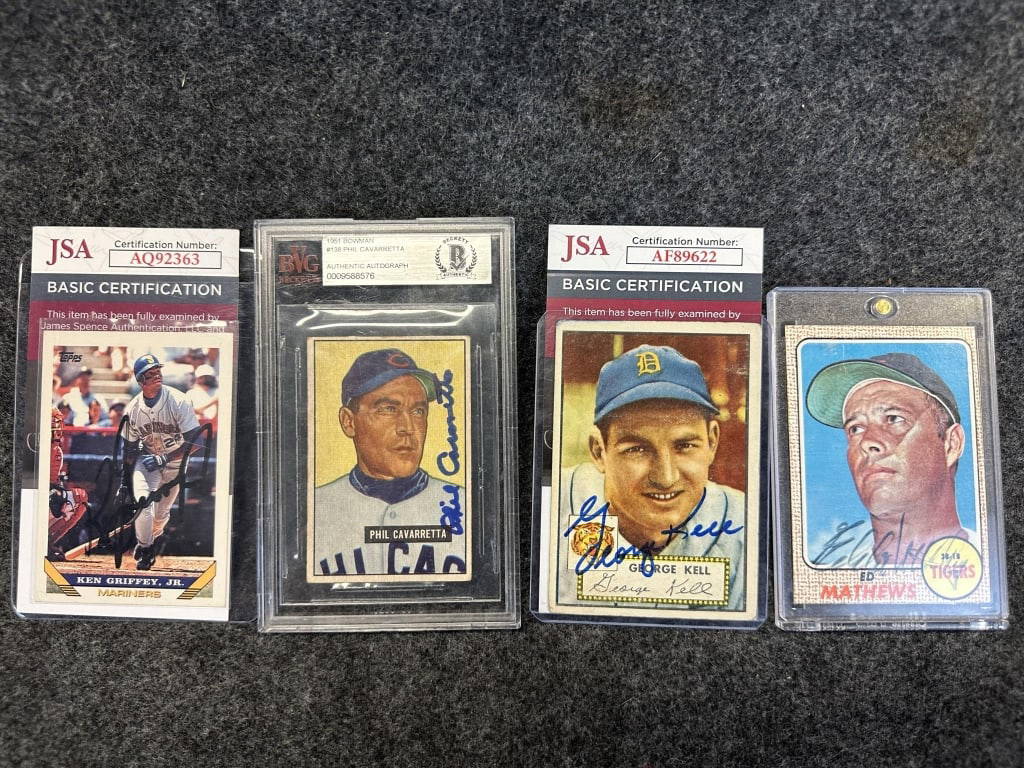 Lot Of 4 Baseball Great Autograph Cards Ken Griffe Great Original Lot ...