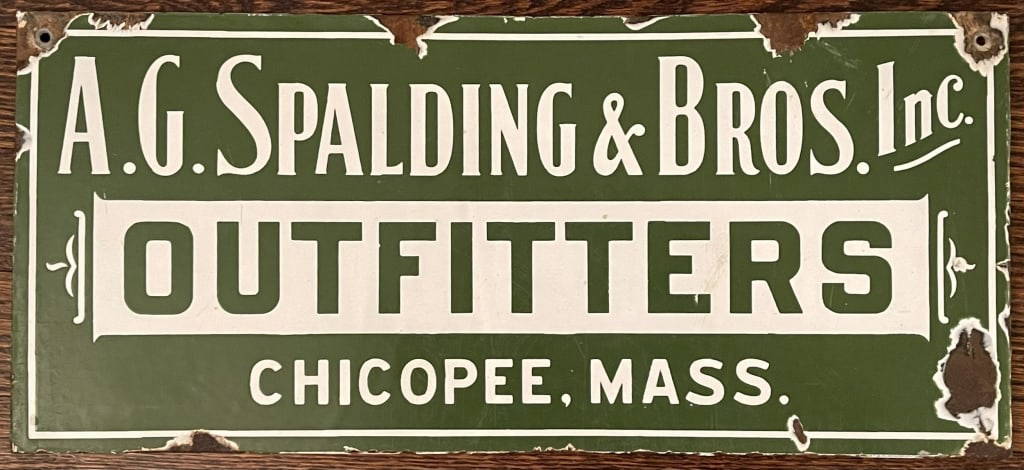 Rare 1920s Spalding Double Sided Porcelain Sign A Very Tough Sign To ...