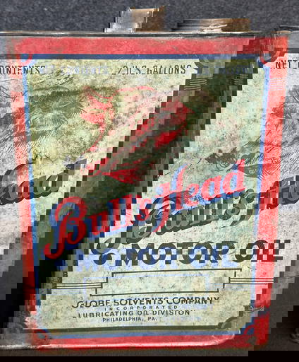 Bull's Head Motor Oil 2 Gallon Metal Can By Globe Solvents Co ...