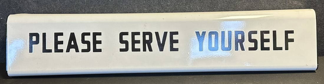 Please Serve Yourself Porcelain 1920s Refrigerator Topper Advertising ...