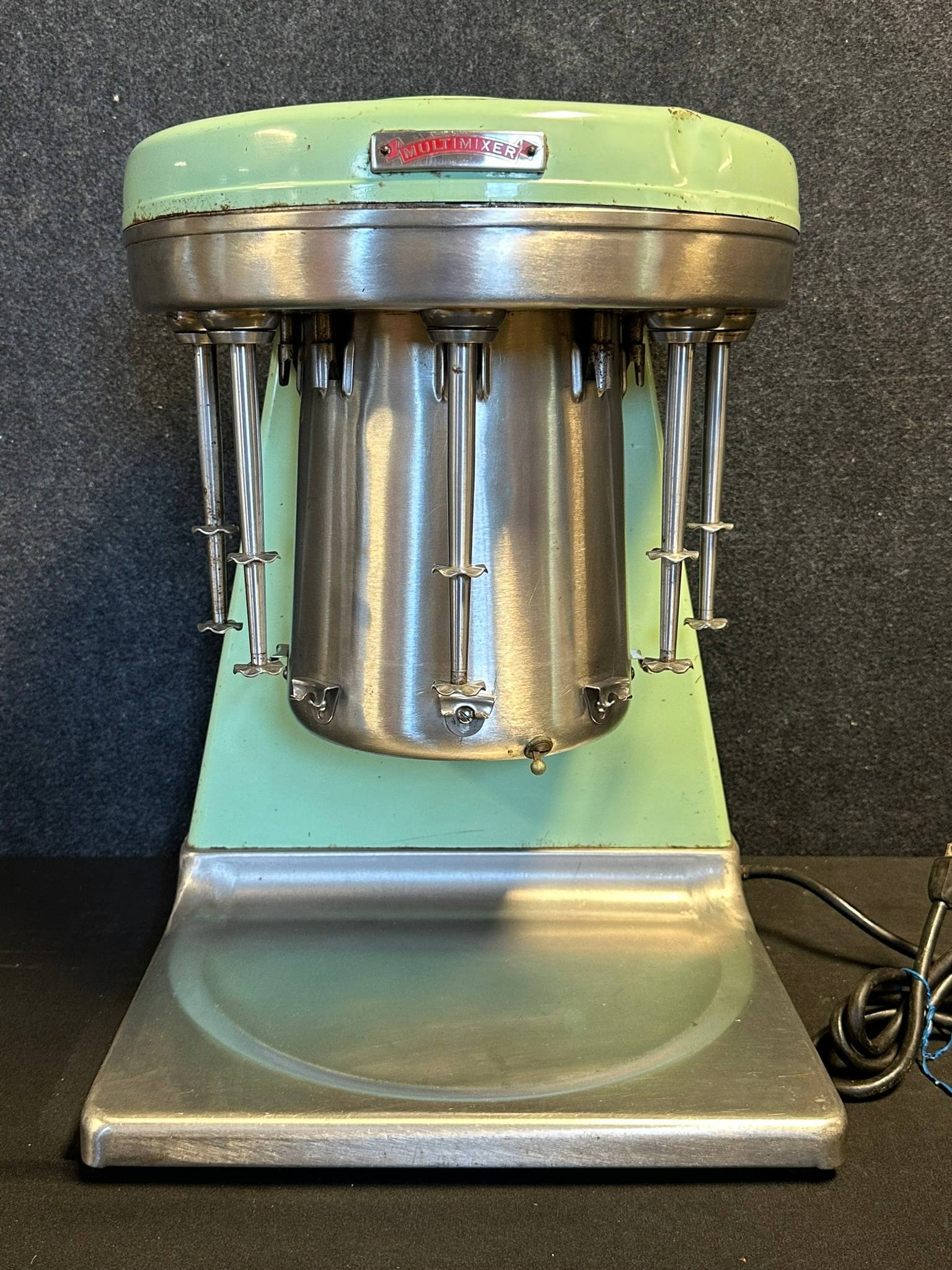 Vintage Soda Shoppe Jadeite Green 5 Unit Multimixer Malt Shake Mixign ...