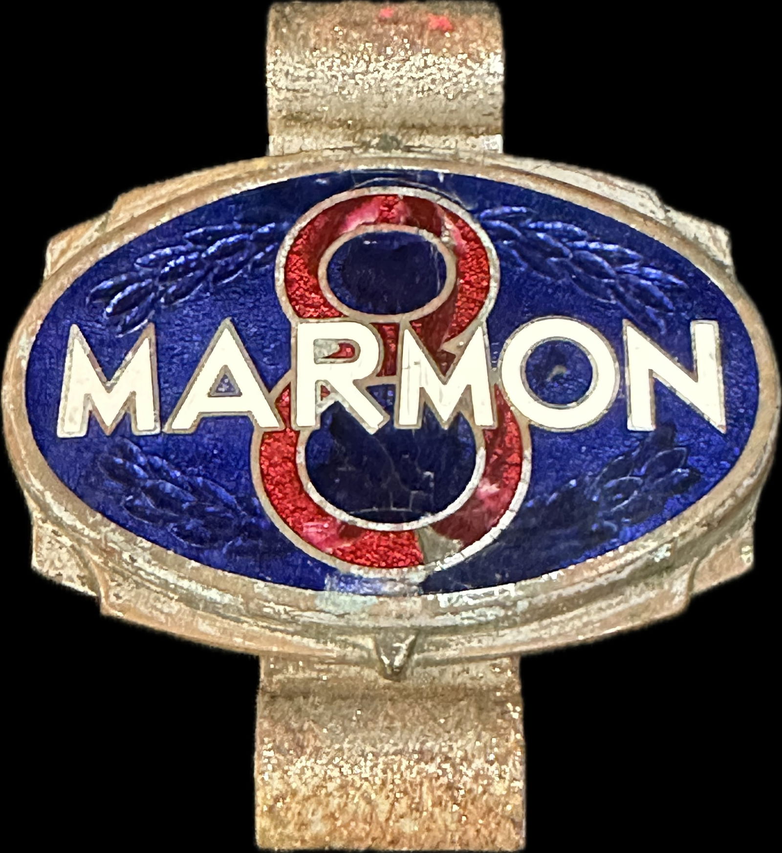 Rare Antique 1920s Marmon 8 Original Red Blue Enamel Grille Badge ...