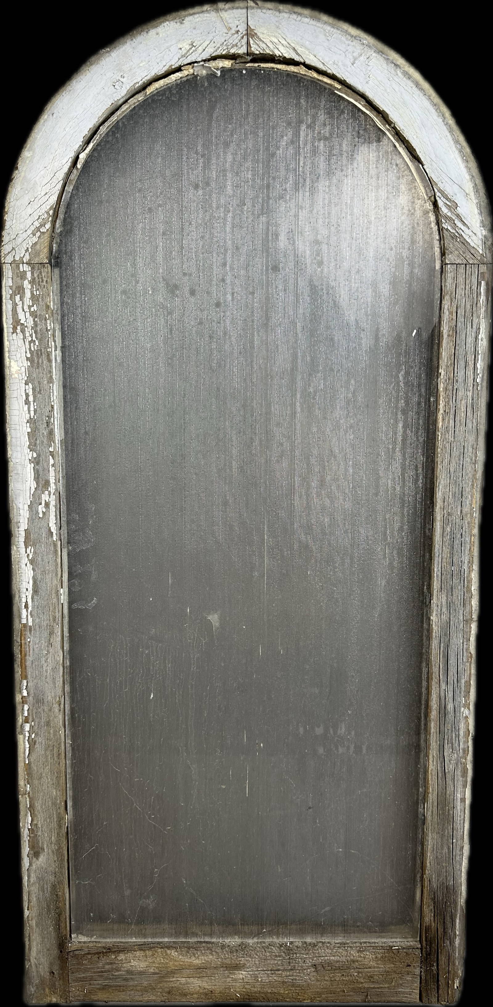 Antique Victorian Era Rounded Top Window Frame W/wavy Old Frosted Glass ...