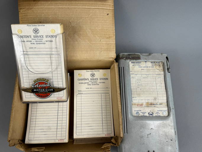 Texaco 50s Claxton's Service Station Receipt Lot