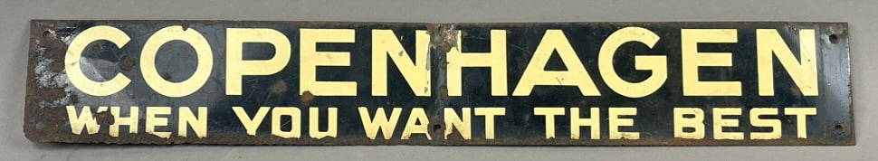 Copenhagen 40s Tin Metal Tobacco Advertising Sign
