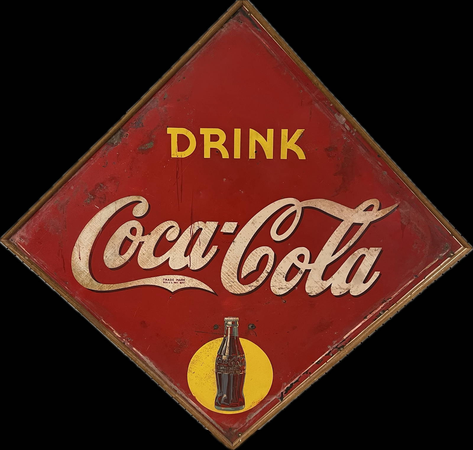 1940s Drink Coca Cola Sst Diamond Soda Pop Tin Sign Auction
