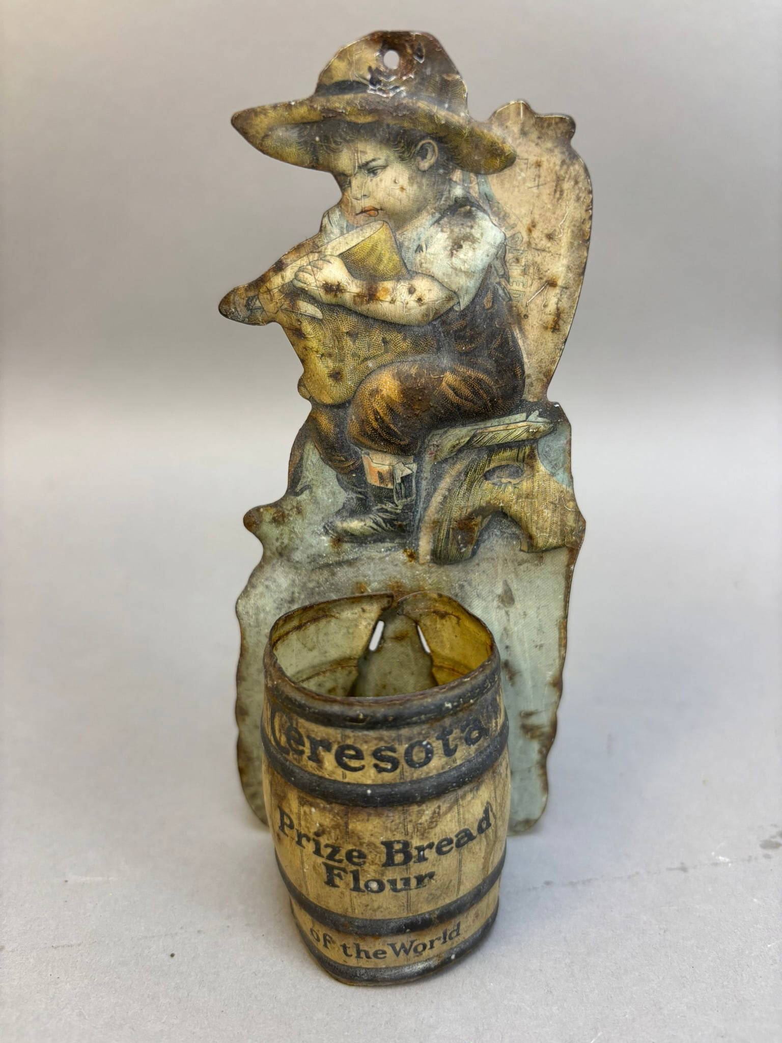 Early Ceresota Prize Bread Flour Tin Match Holder Auction