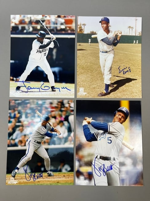 Lot Of 4 Autograped 8x10 Photograph Ernie Banks, Tony Gwynn, George ...