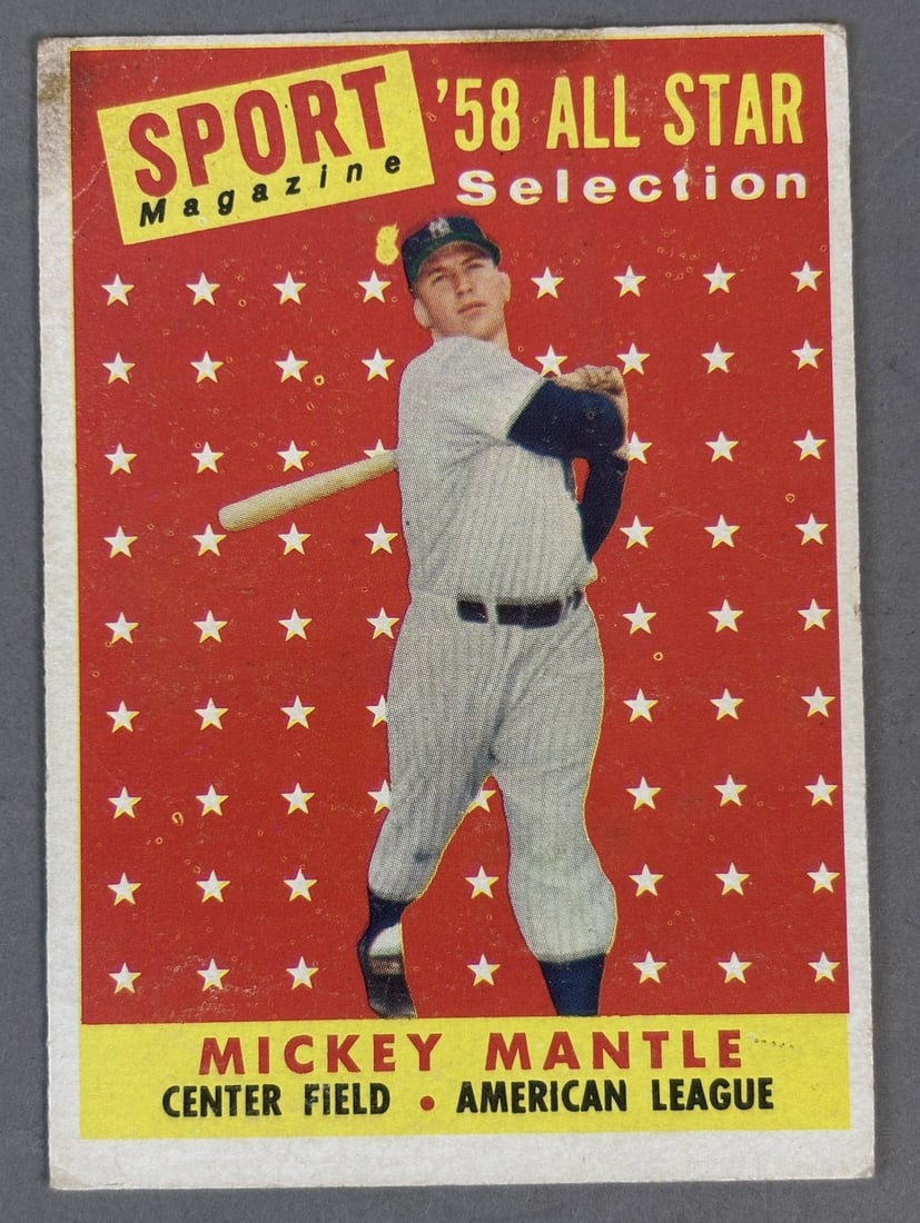 1958 Topps Mickey Mantle #487 Baseball Card New York Yankees - Jul 26 ...