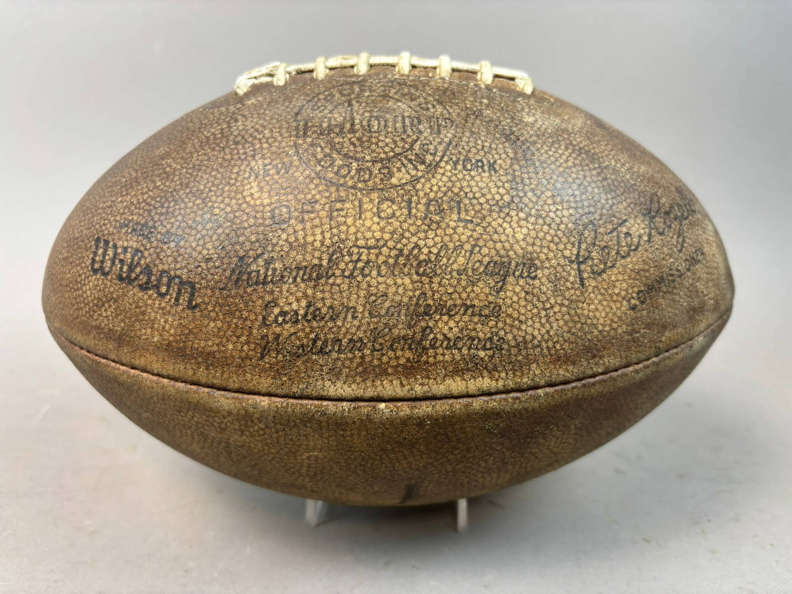 Wilson Game Used Pete Rozelle Nfl The Duke Leather Football By Thorp ...