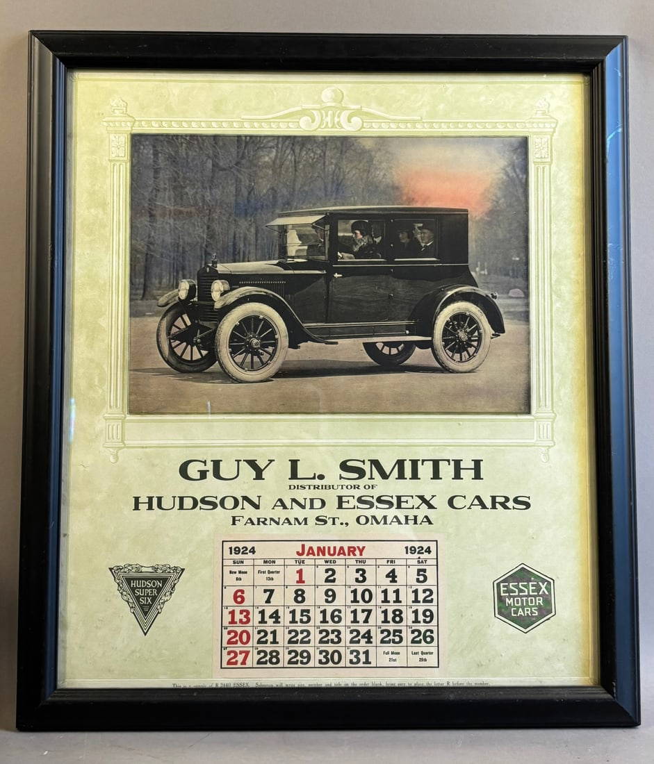 Hudson Super Six & Essex Motor Cars 1924 Guy L Smith Omaha Ne Calendar ...