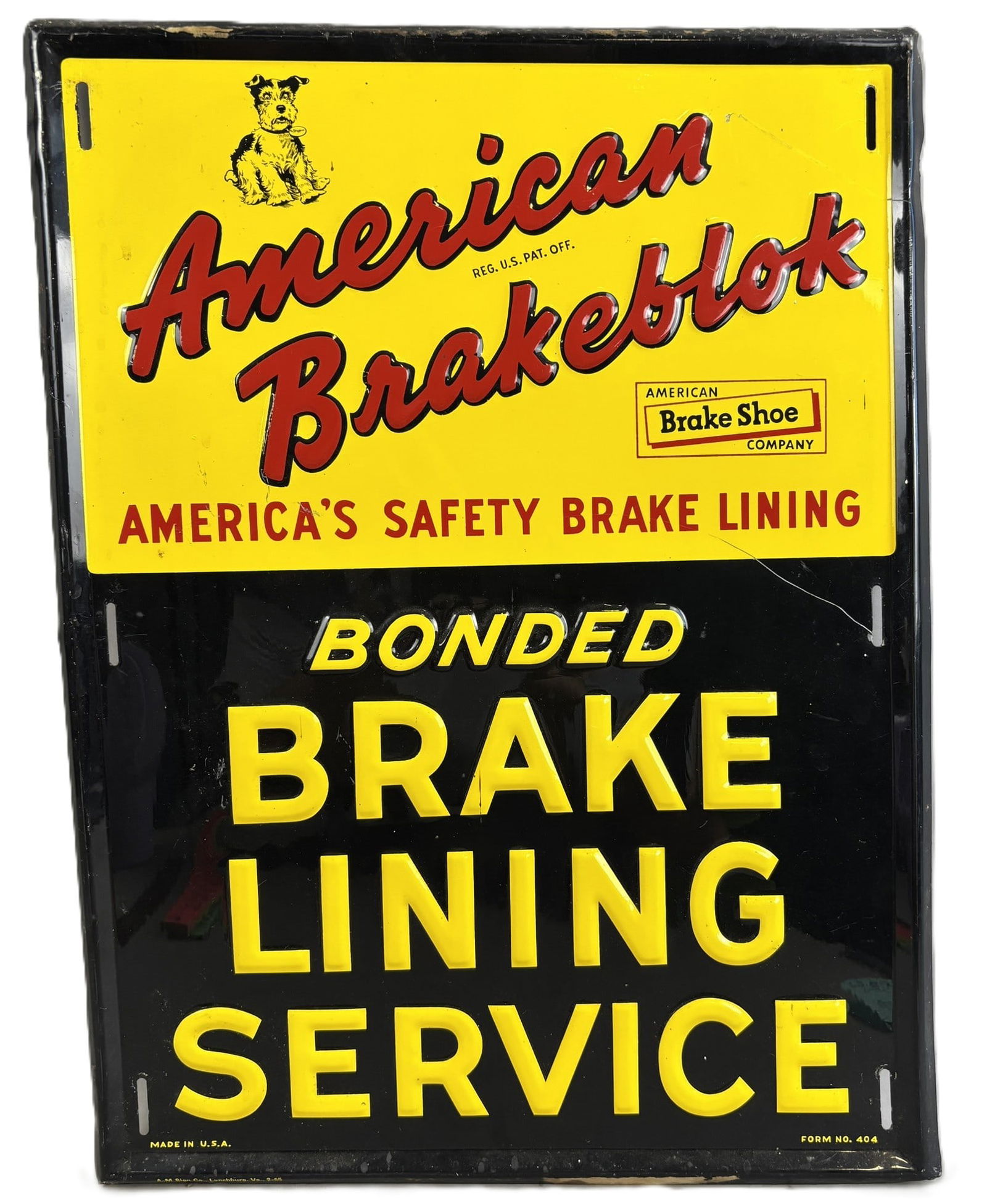 American Brakeblok Bonded Brake Lining Service Embossed Sign Auction