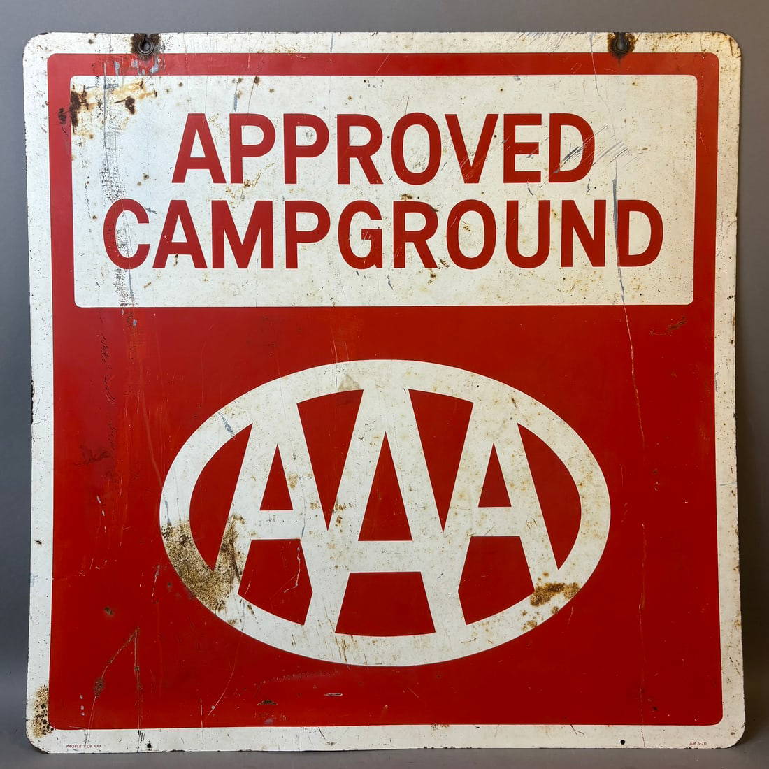 Aaa Approved Campground Oriignal Dst 1970 Advertising Sign Auction