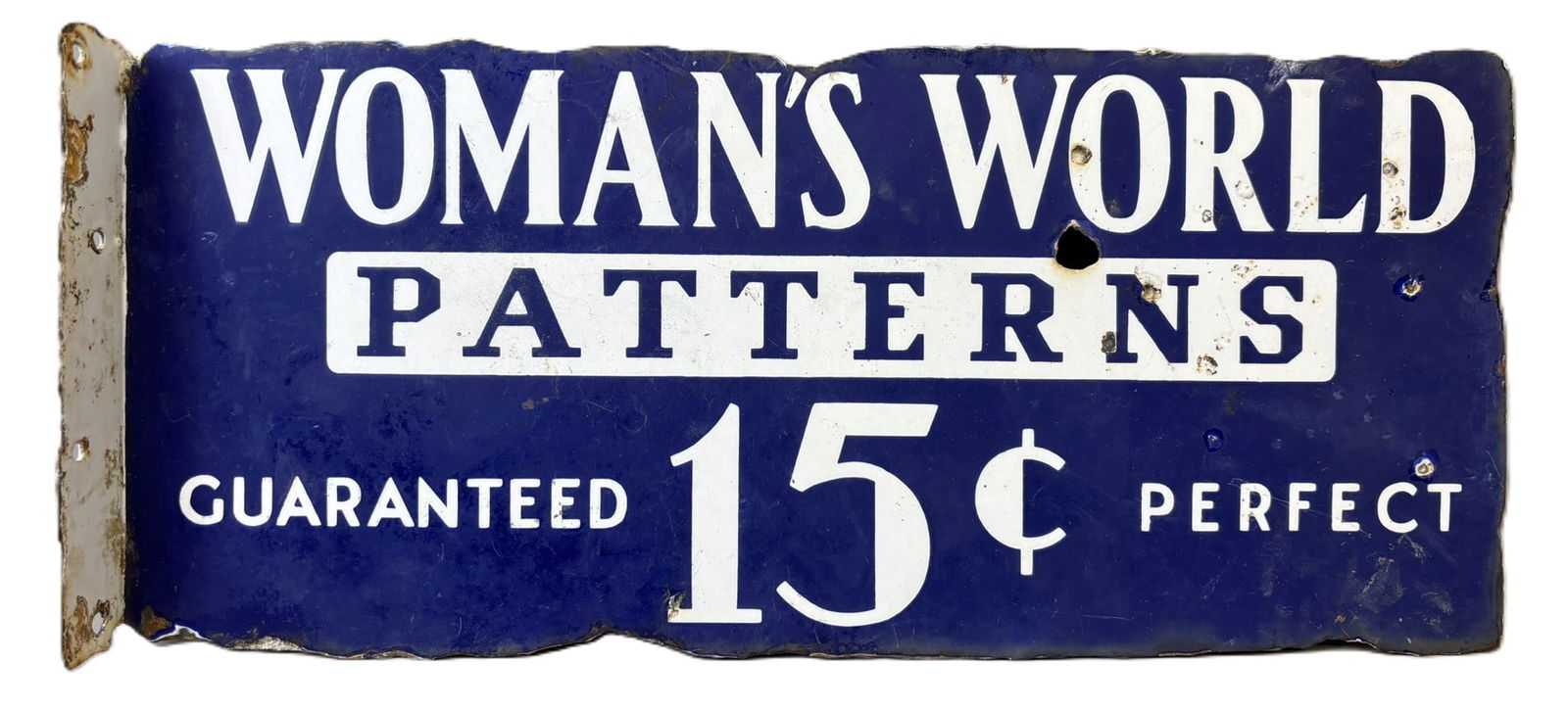 Woman's World Patterns 15 Cent Dsp Porcelain Flange Sign Ca. 1920s Auction