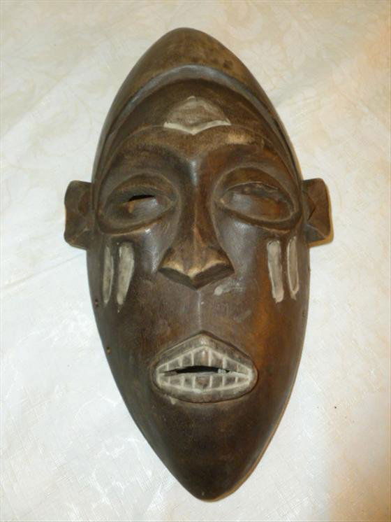 African Tchokwe mask carved wood painted
