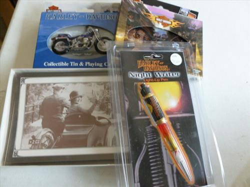 4 Pc Lot Harley Night Writer Pen,2 Playing Cards Decks