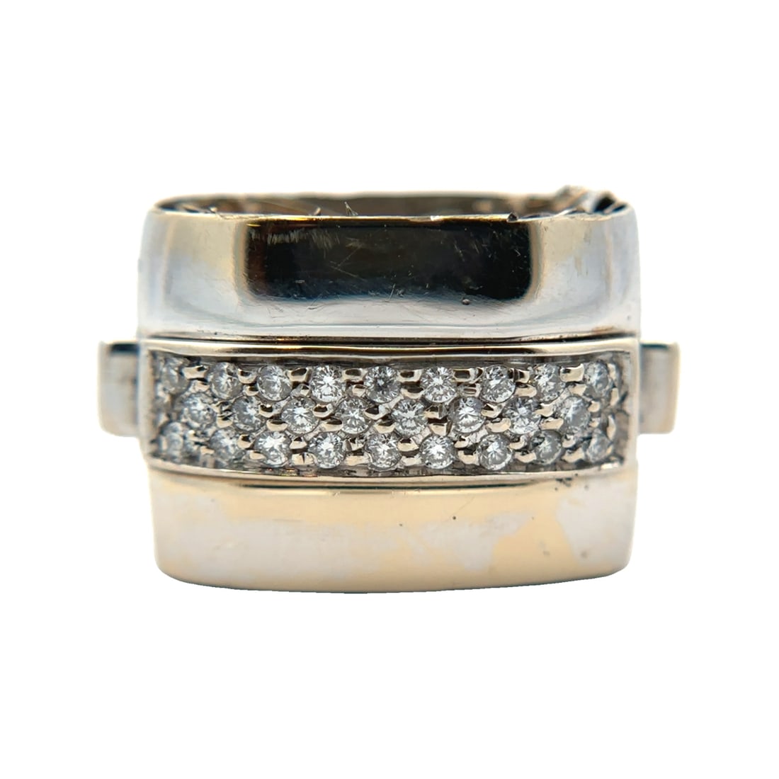 Roberto Coin Rectangular Clasp Part With Pavé Diamond In 18k White Gold ...