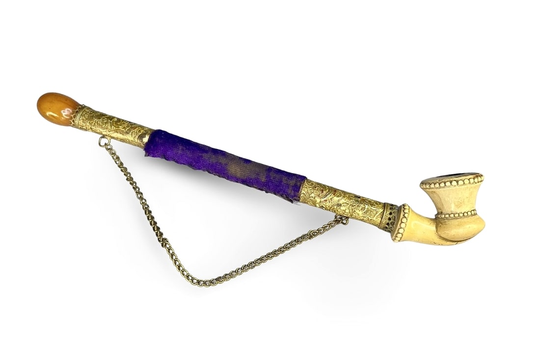 19th Century Ottoman Turkish "chibouk" / Smoking Pipe With Natural ...