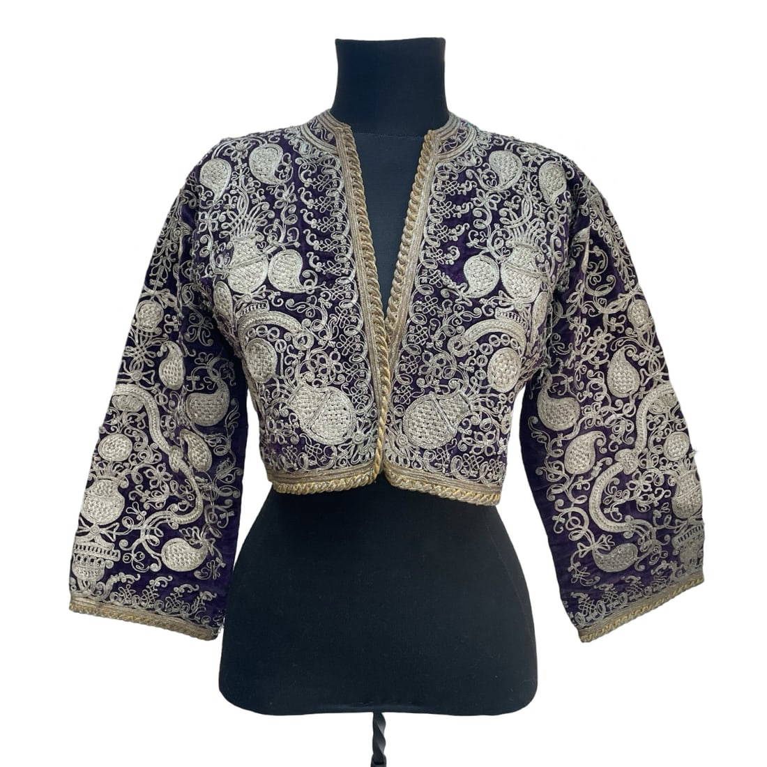 19th Century Ottoman Turkish Metallic Thread Embroidered Cepken Jacket Auction