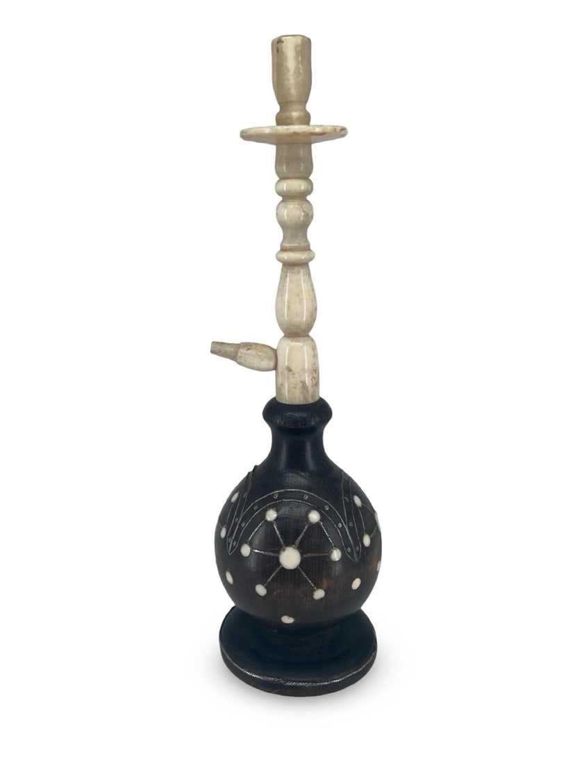 19th Century Anglo-indian Ivory And Ebony Hand Hookah Auction