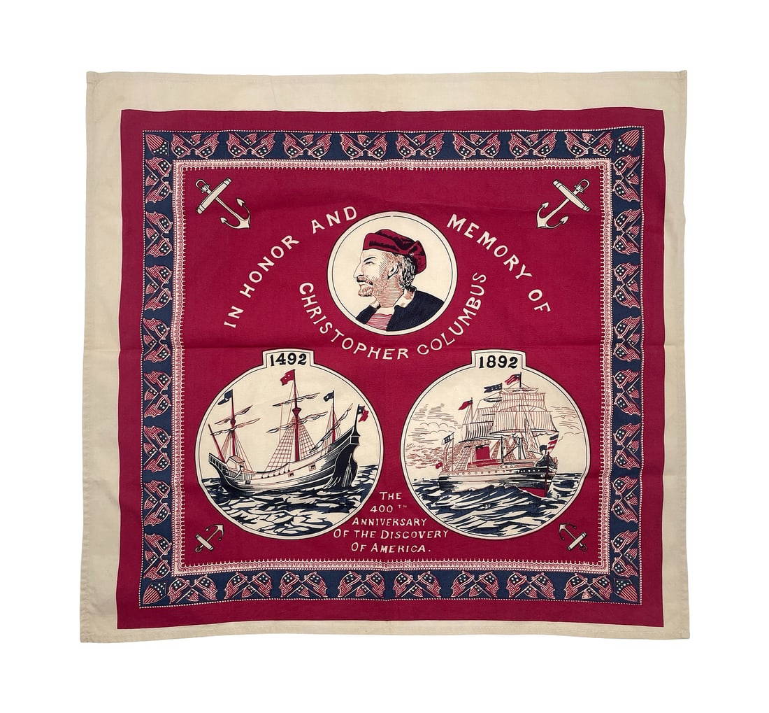 1492-1892 The 400th Anniversary Of Discovery Of America Fabric ...