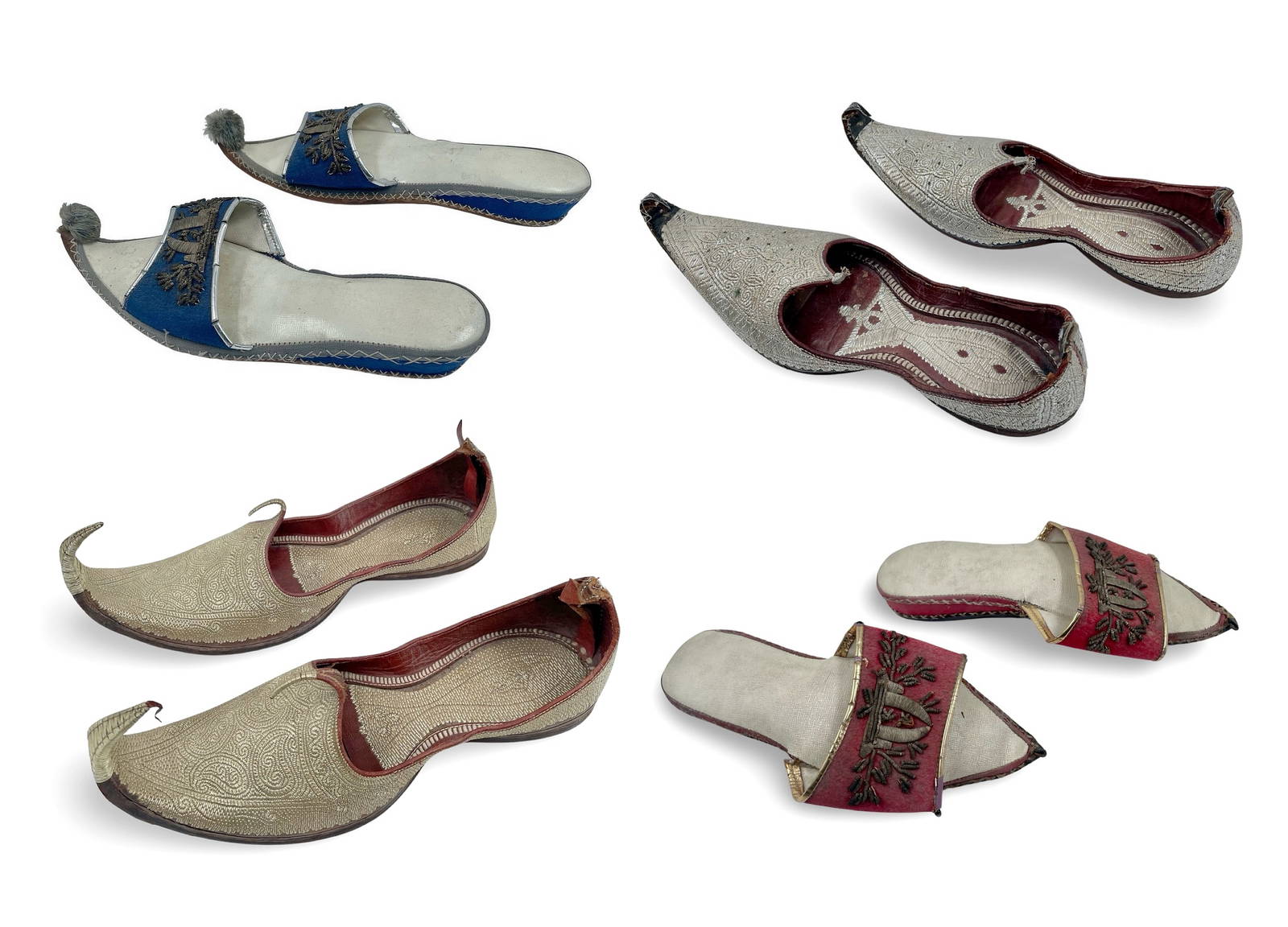 Early 20th Century Middle Eastern Shoes And Textile Slippers ...