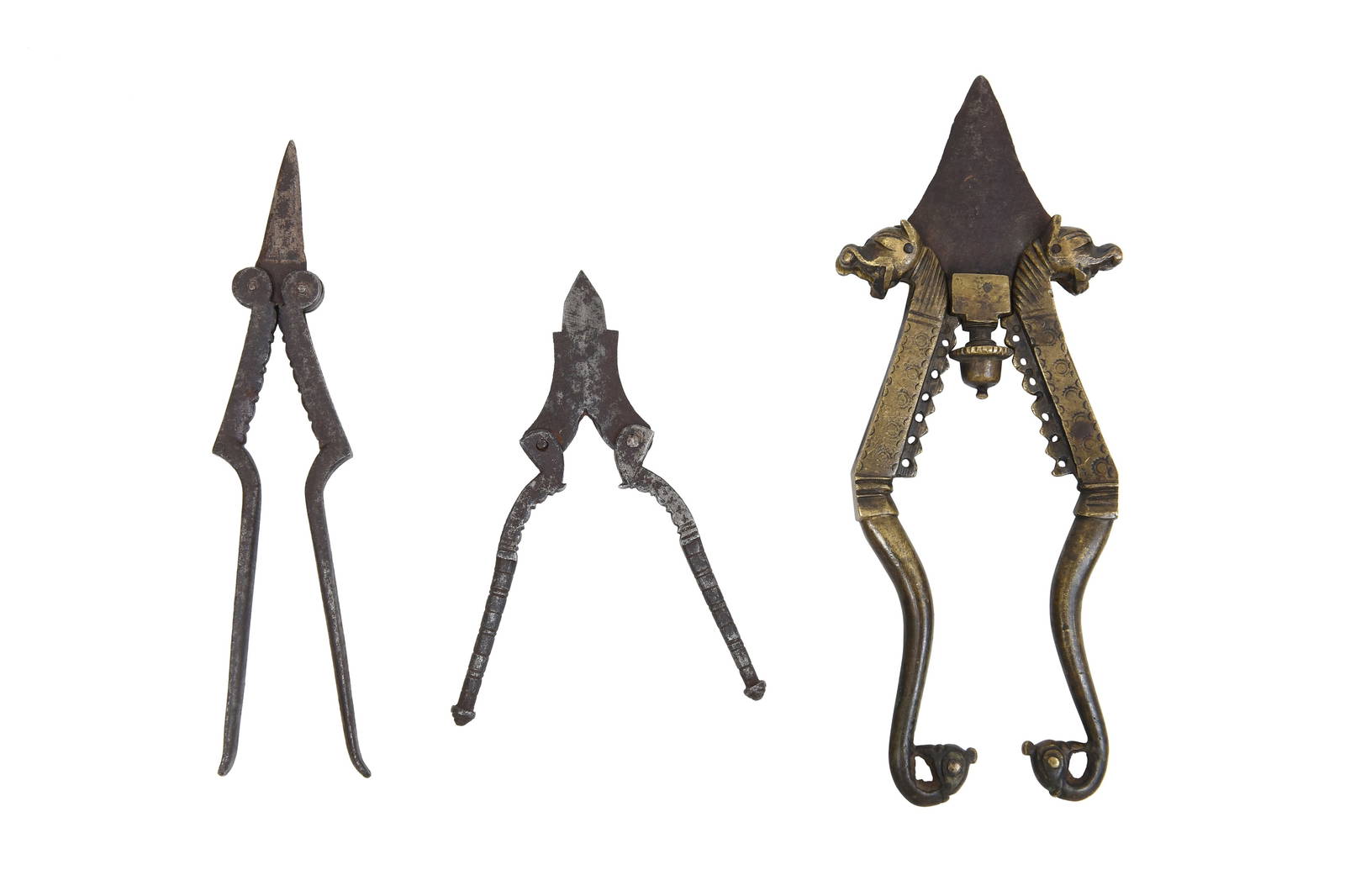 Three Indian Nutcrackers With Triangular Steel Blades Auction