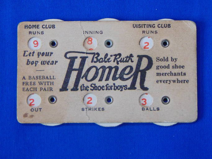 Rare Babe Ruth Homer Shoes Advertising Umpires Pocket Scorekeeper
