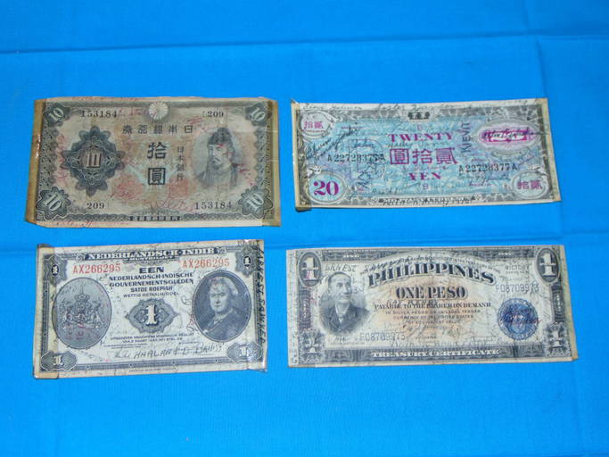 4 Wwii Soldier Signed Bank Notes, Short Snorter