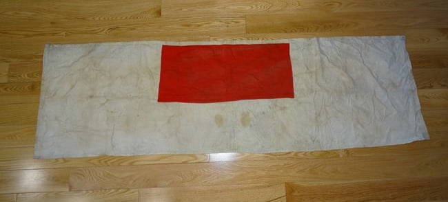 Unusual Wwii Japanese Signal Type Flag W/ Kanji, 23" X 76" Auction