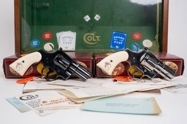 Matched Pair Of Colt Python Snake Eyes .357 Mag Revolverst, Display ...