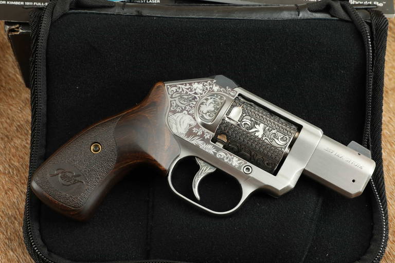 Custom Engraved Kimber K6s Stainless .357 Magnum 2” Double Action Only ...