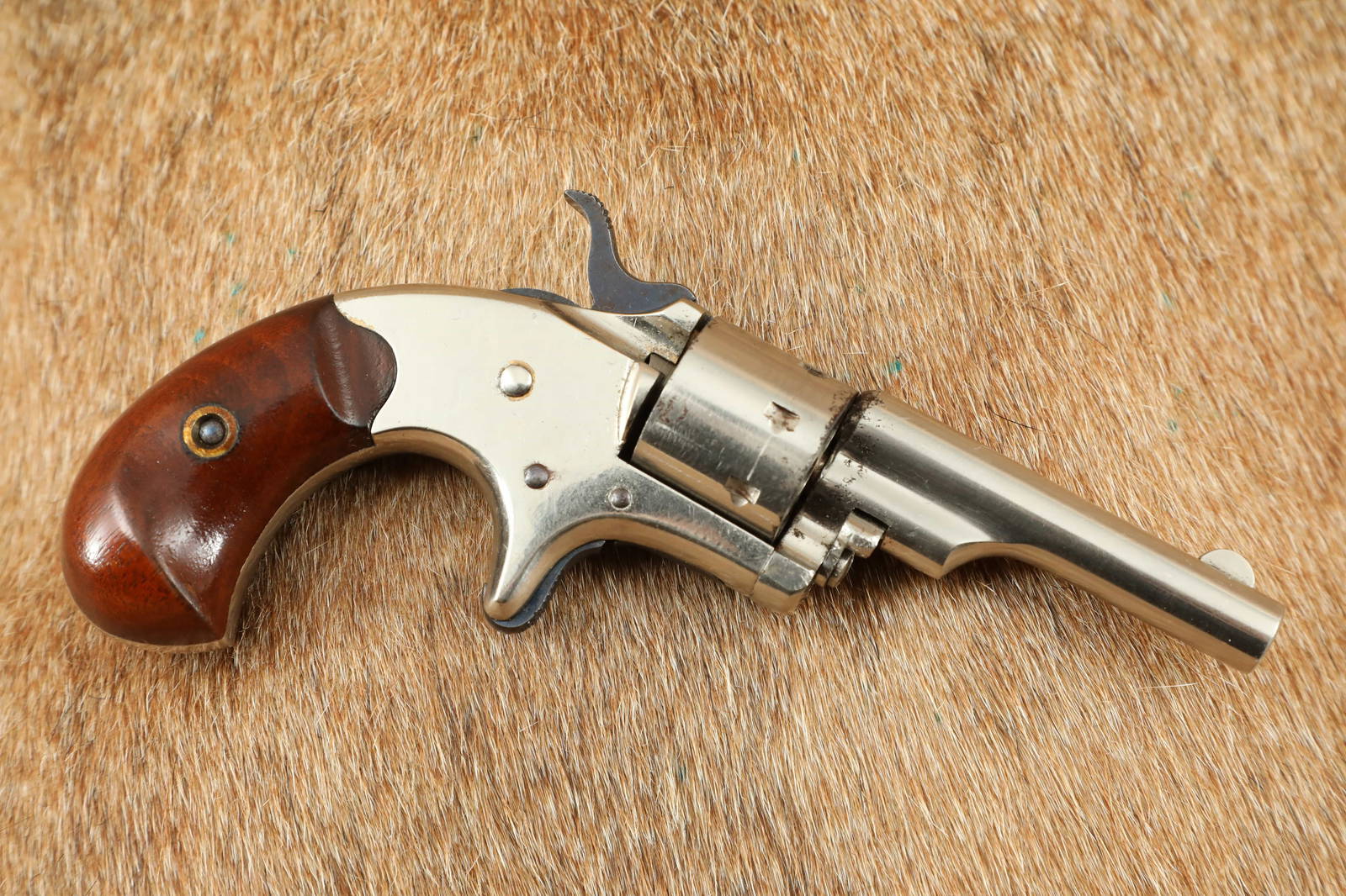 Early Colt 1875 Nickel Open Top Pocket Model .22 Rimfire 2.5” Revolver ...