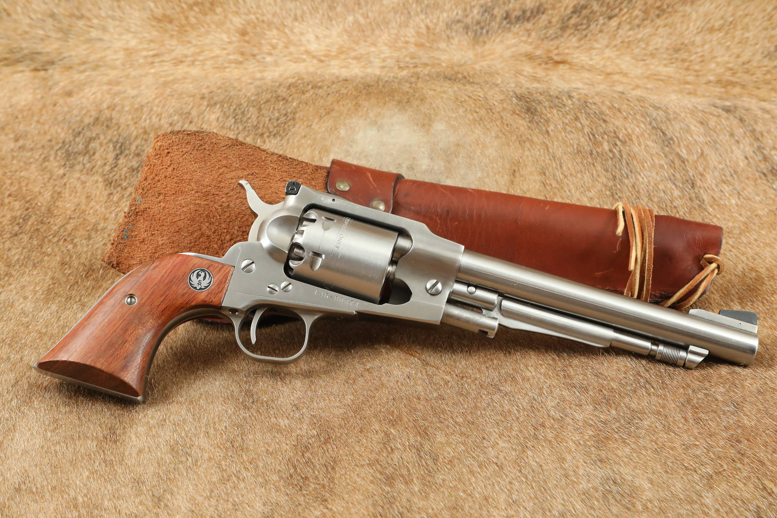 Ruger Old Army Stainless .44 Cal 7.5" Black Powder Revolver & Leather ...