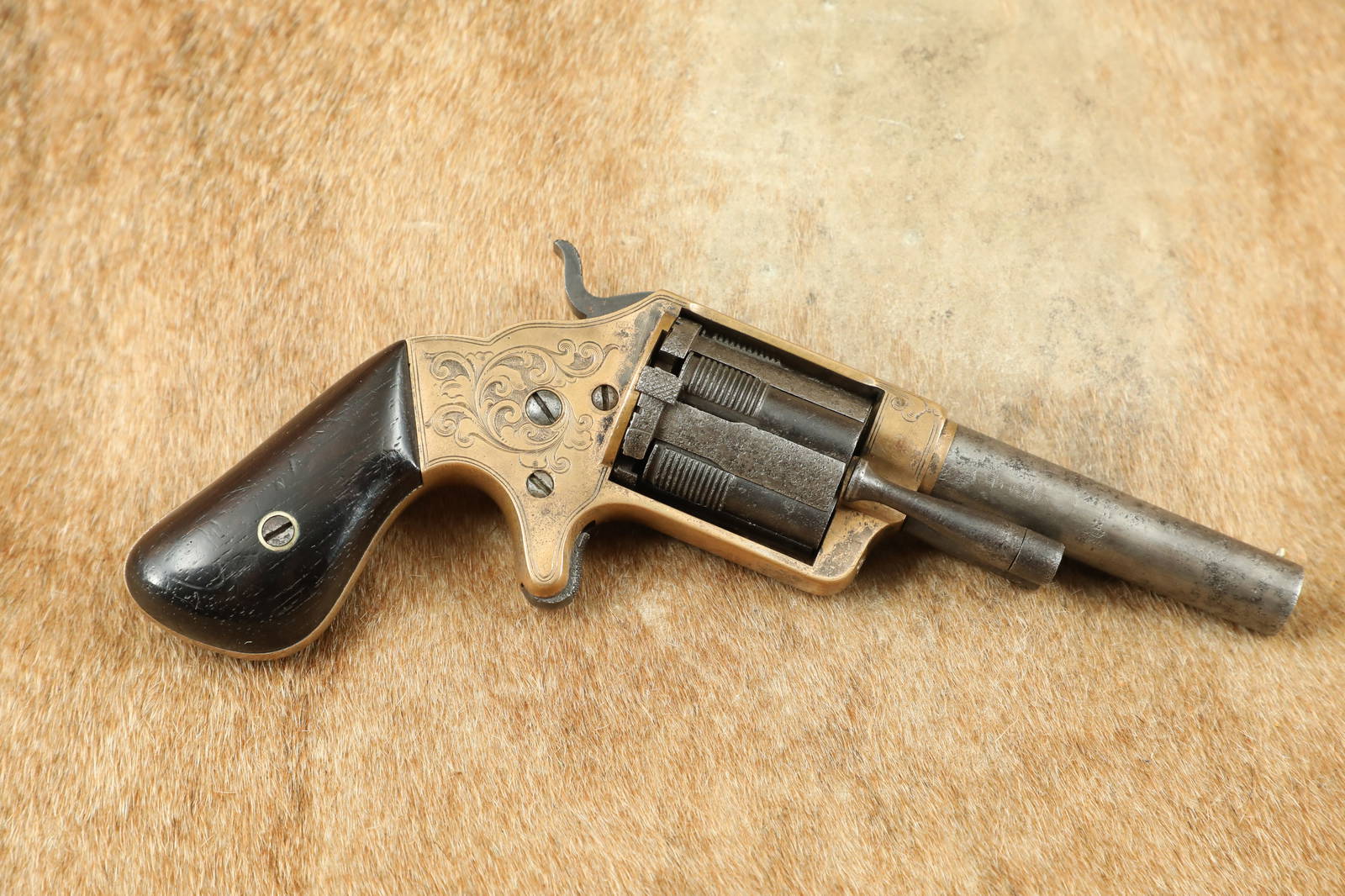 Engraved Brooklyn Arms Co Slocum Separate Chamber .32 Rimfire Pocket ...