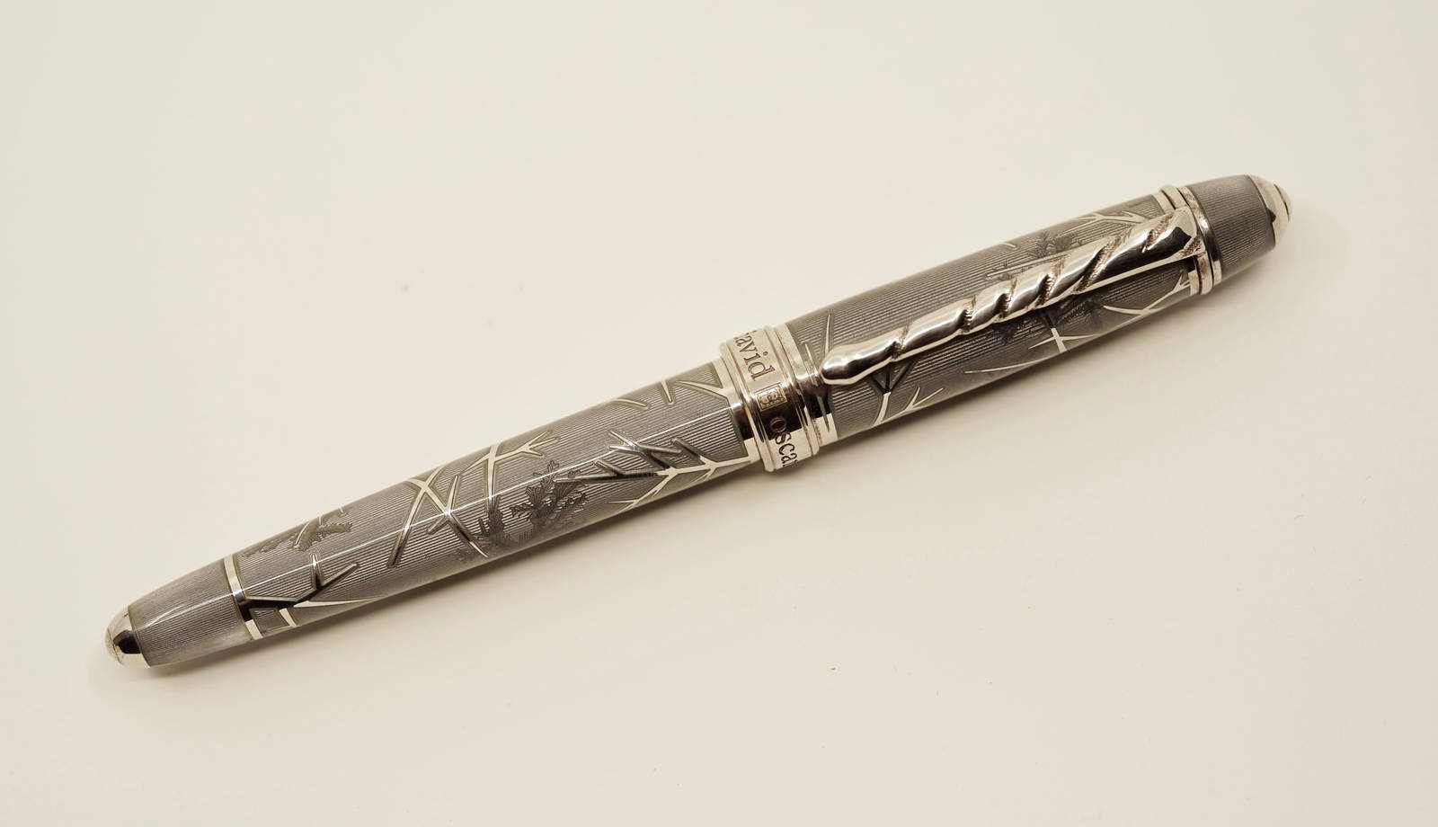 David Oscarson Le Winter Fountain Pen Sterling, Boxed Auction