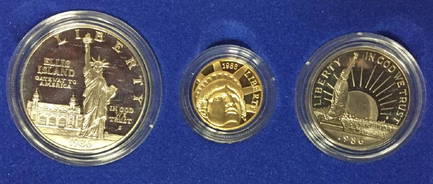 1997 3-Coin Proof Impressions of Liberty Set (Signed, Box & COA) - Oct ...