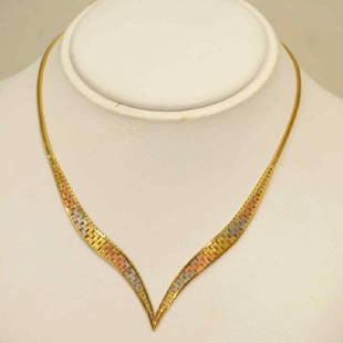 Tri Color Gold Necklace.