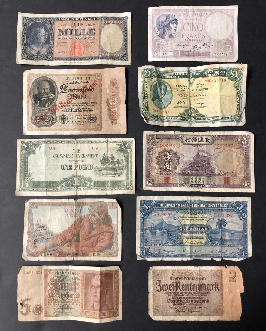 Eclectic Group of 10 World Foreign Currency Notes