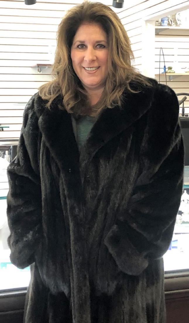 Ladies Sheared Beaver Reversible Coat Fox Collar