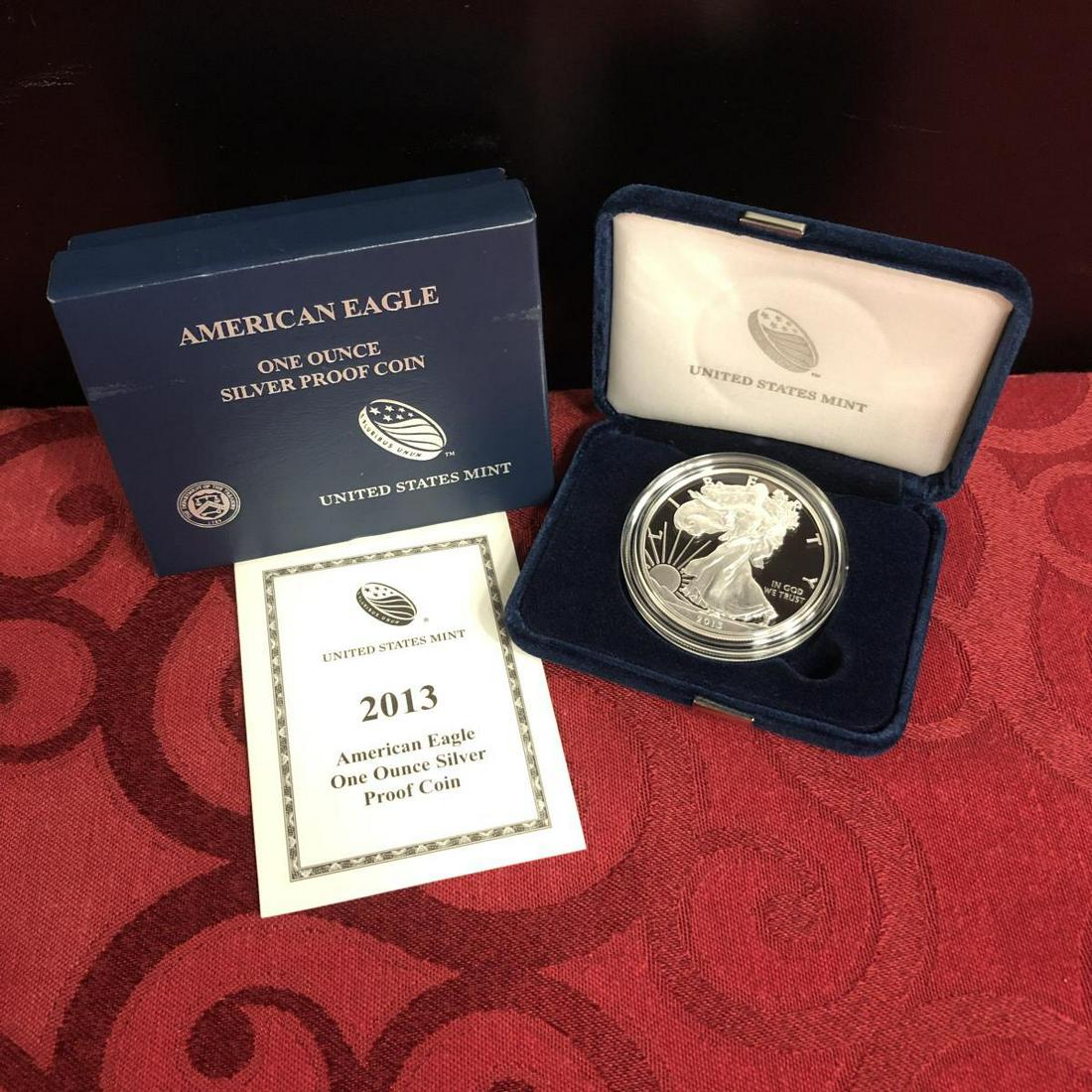 2013 Silver American Proof Eagle With Box & Coa
