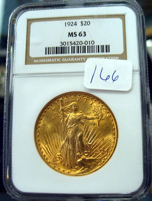 1924 $20.00 Gold Coin Ms 63 Ngc