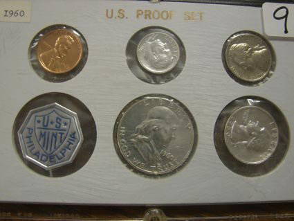 1960 United States Proof Set Large Date In Acry