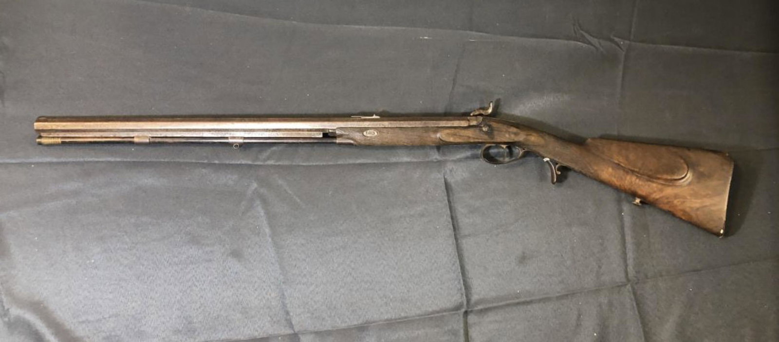 Antique Octagon Black Powder Exposed Hammer Rifle