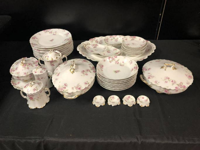 Vintage Haviland Limoges Rose Pattern China Set.