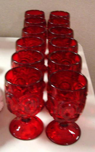 12 Ruby Red Stemware Goblets
