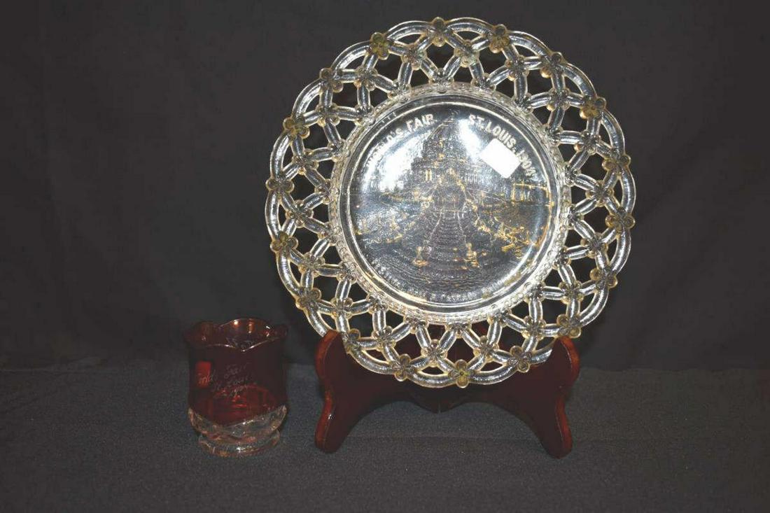 Two Pieces Of 1904 World's Fair Glass