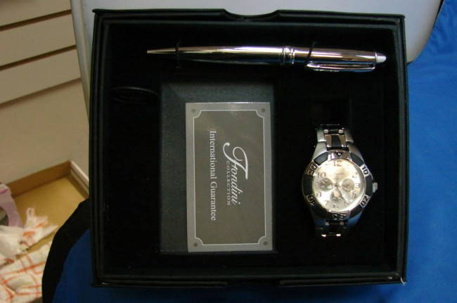 Fondini Men's Quartz Watch & Writing Pen