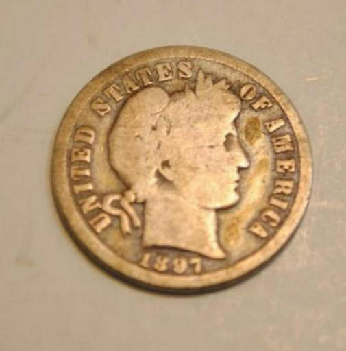 1897 O Barber Dime Vg